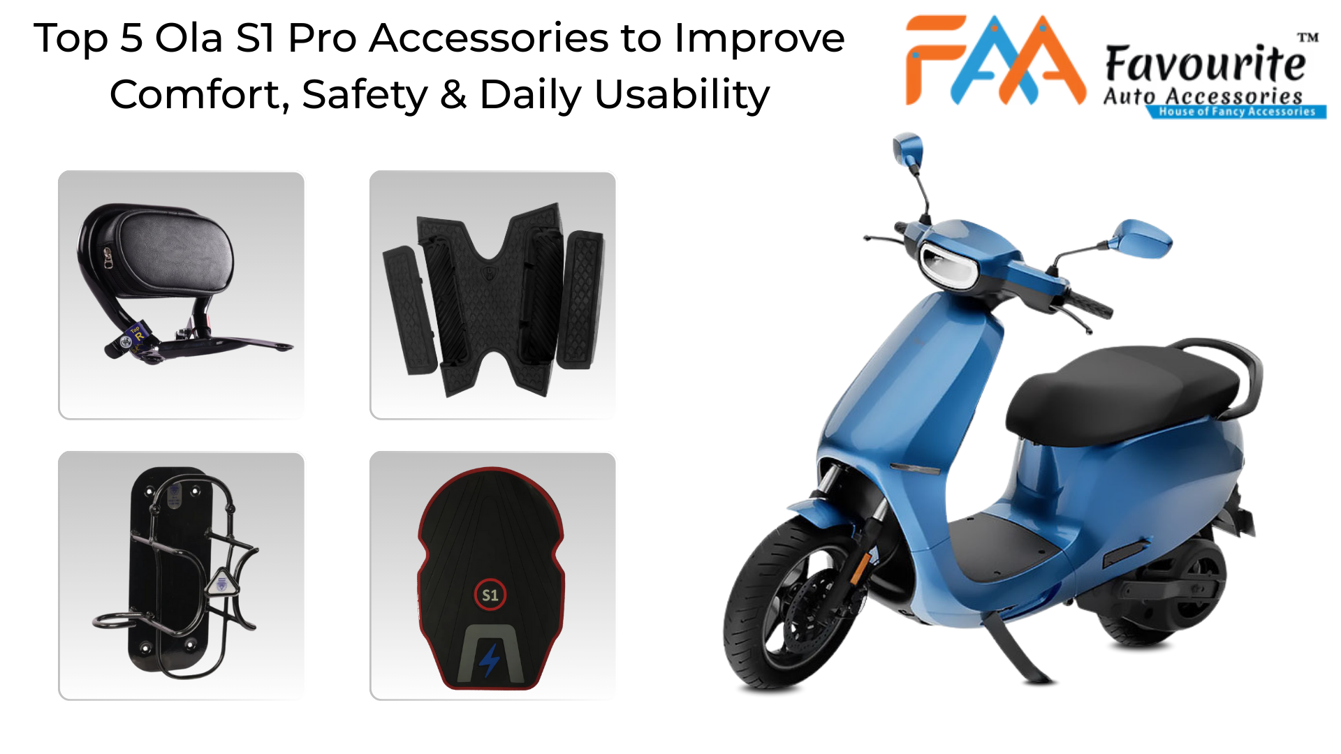 Top 5 Ola S1 Pro Accessories to Improve Comfort, Safety & Daily Usabil