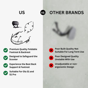 Ola S1 accessories with Foldable Footrest – Buddy Step and Backrest ...